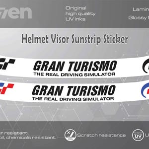 2x Gran Turismo Helmet Visor Sunstrip Sticker Decal - 295mm High ...