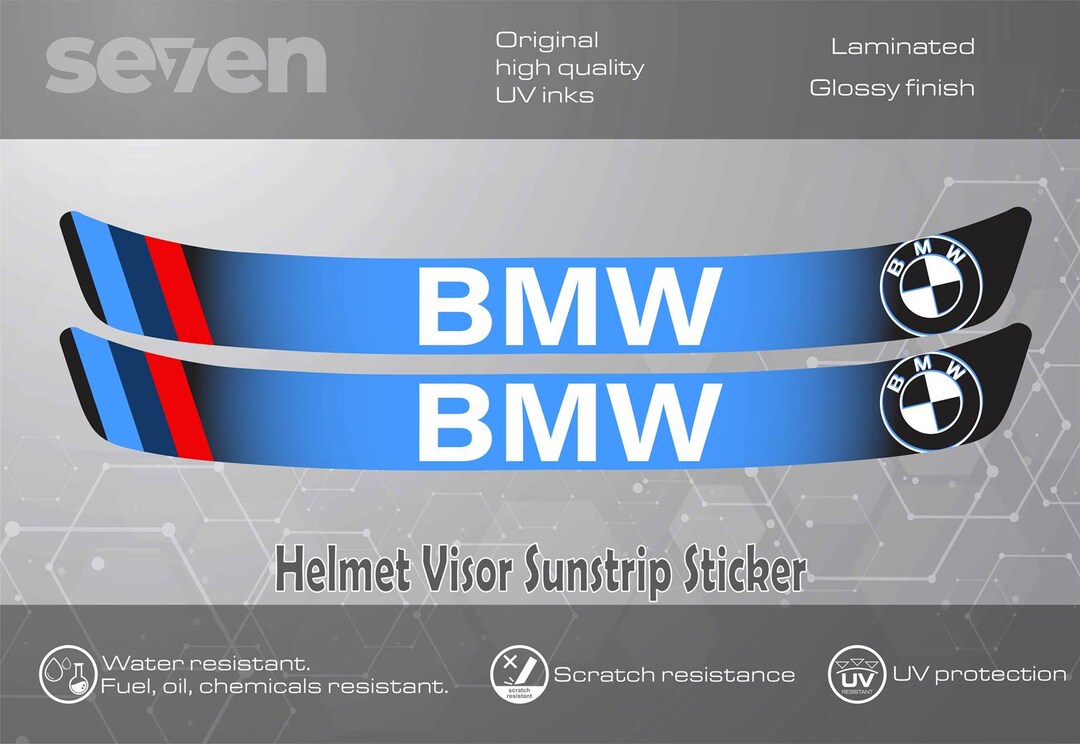 2x BMW Helmet Visor Sunstrip Sticker Decal - 295mm High Quality ...