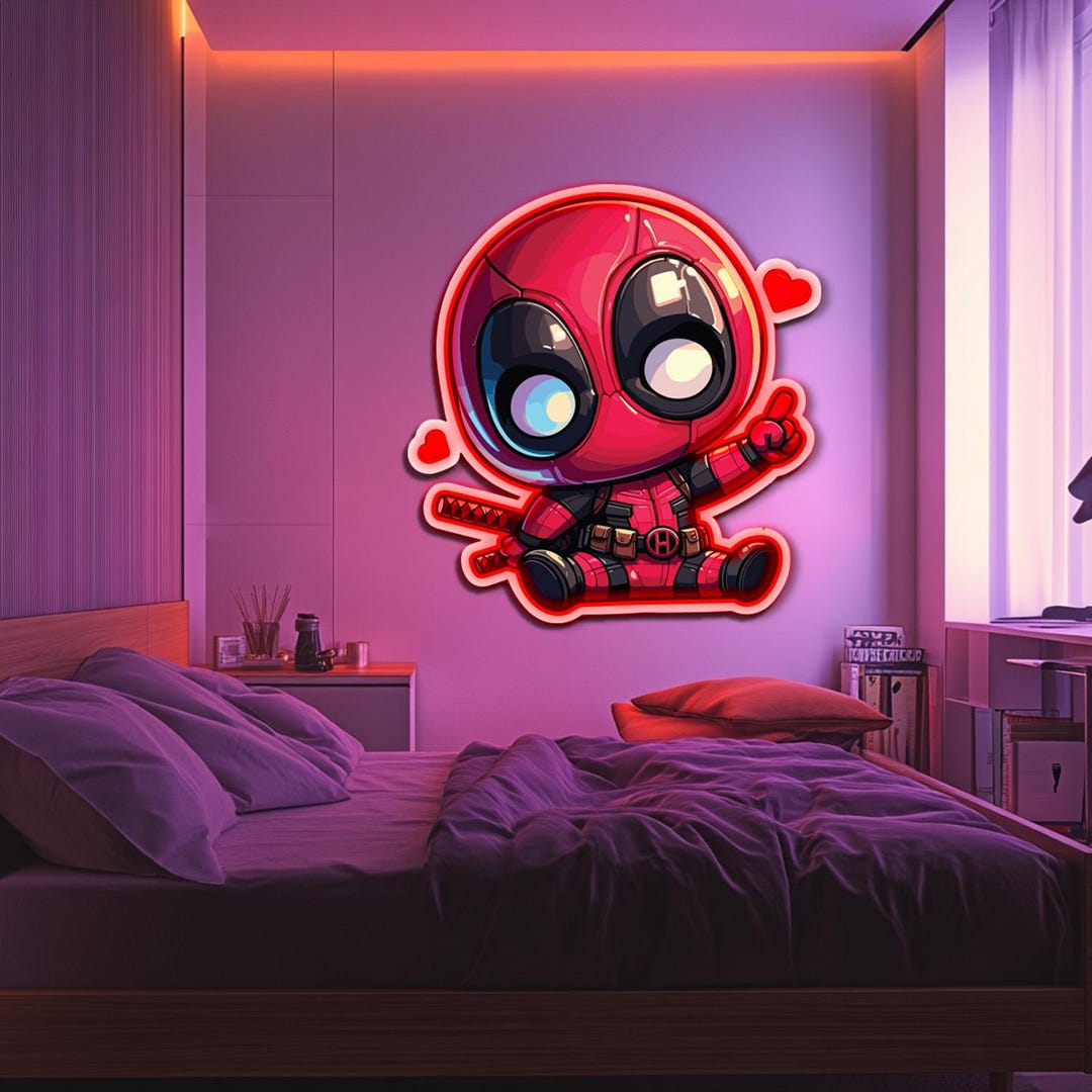 UV Printed Baby Deadpool Neon Sign, Neon Wall Art, Neon Light Sign ...
