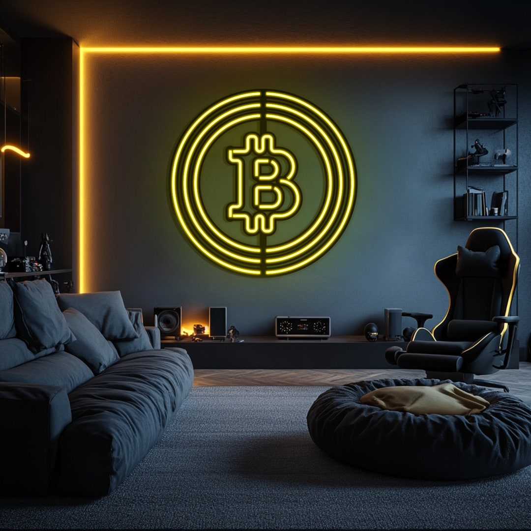 Bitcoin Metal Neon Sign, Neon Wall Art, Neon Light Sign,custom Neon ...