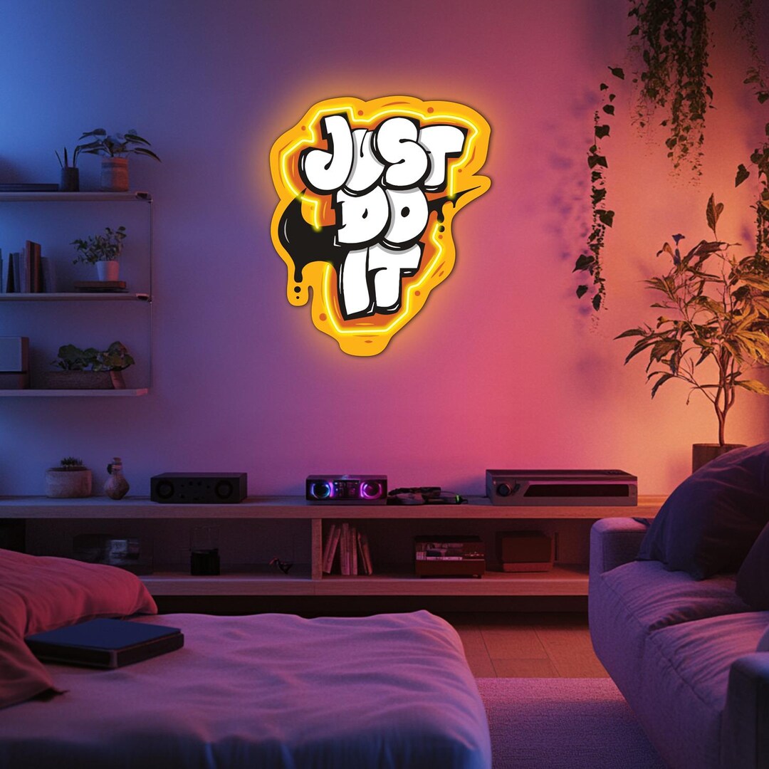UV Printed Just Do It Neon Sign, Neon Wall Art, Neon Light Sign, Custom ...