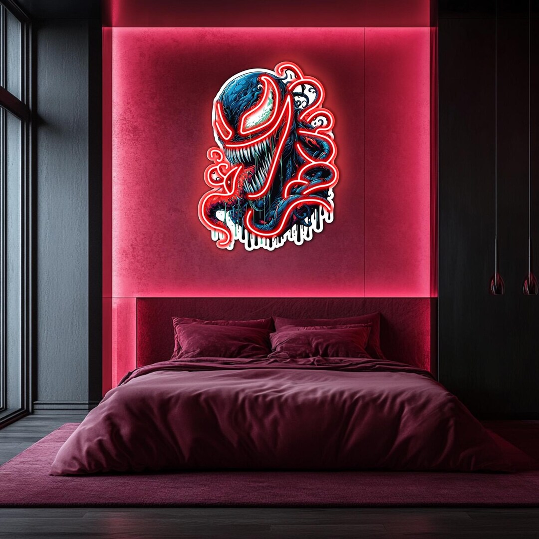UV Printed Venom Neon Sign, Neon Wall Art, Neon Light Sign, Custom Neon ...