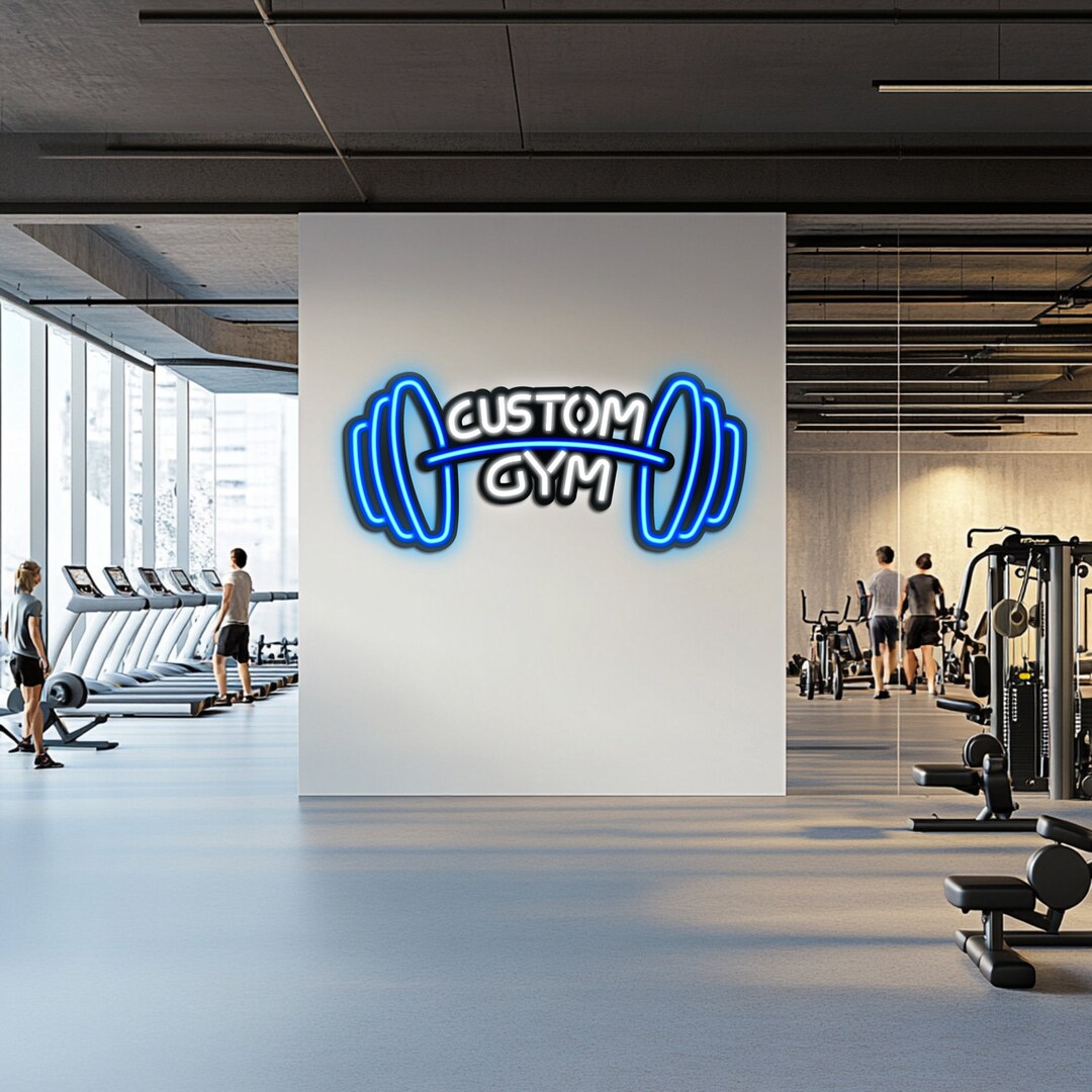 Custom Dumbell Metal Neon Sign, Neon Wall Art, Neon Light Sign, Custom ...