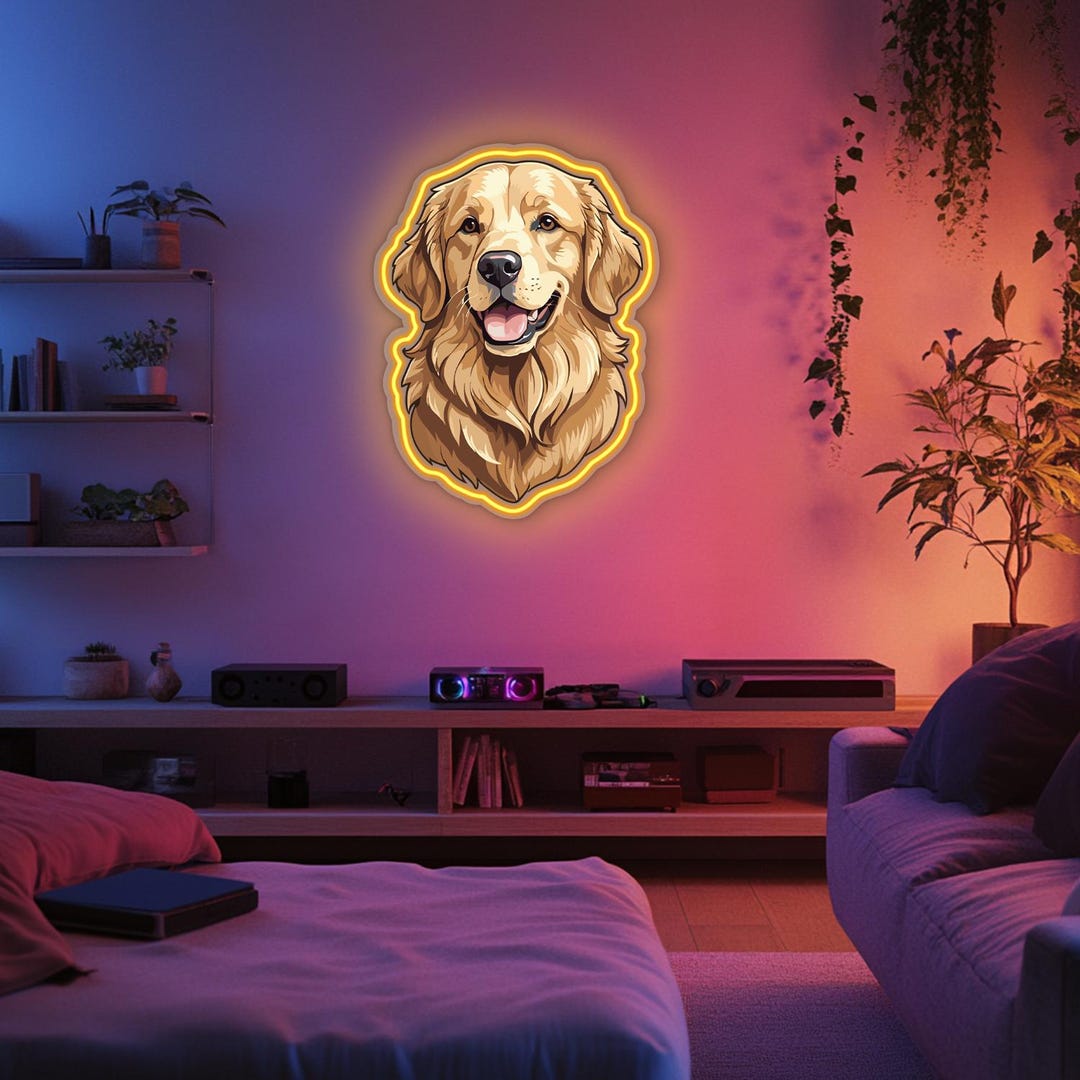 UV Printed Dog Neon Sign, Neon Wall Art, Neon Light Sign, Custom Neon ...