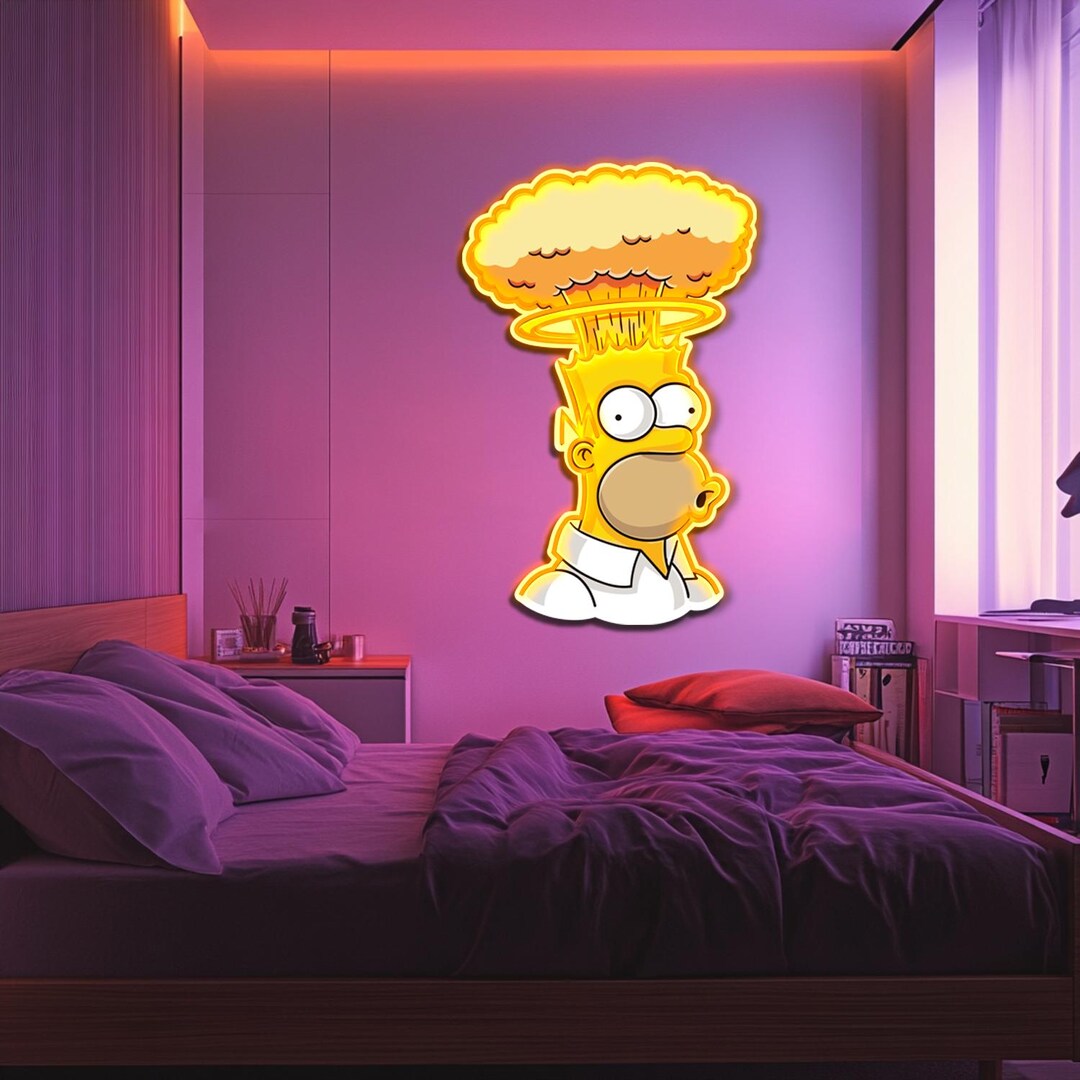 UV Printed Simpsons Neon Sign, Neon Wall Art, Neon Light Sign, Custom ...