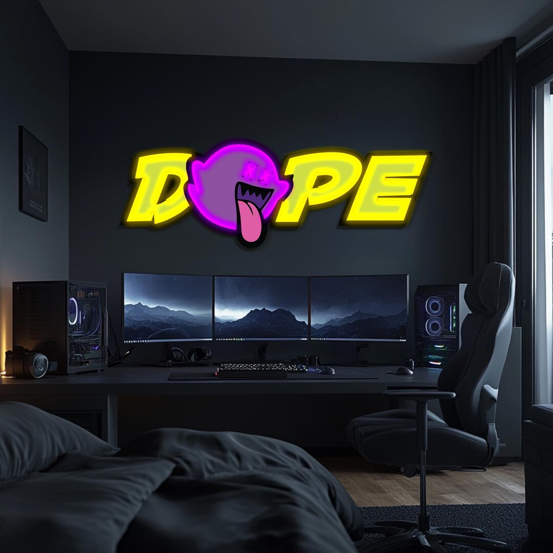 UV Printed DOPE Neon Sign, Neon Wall Art, Neon Light Sign, Custom Neon ...