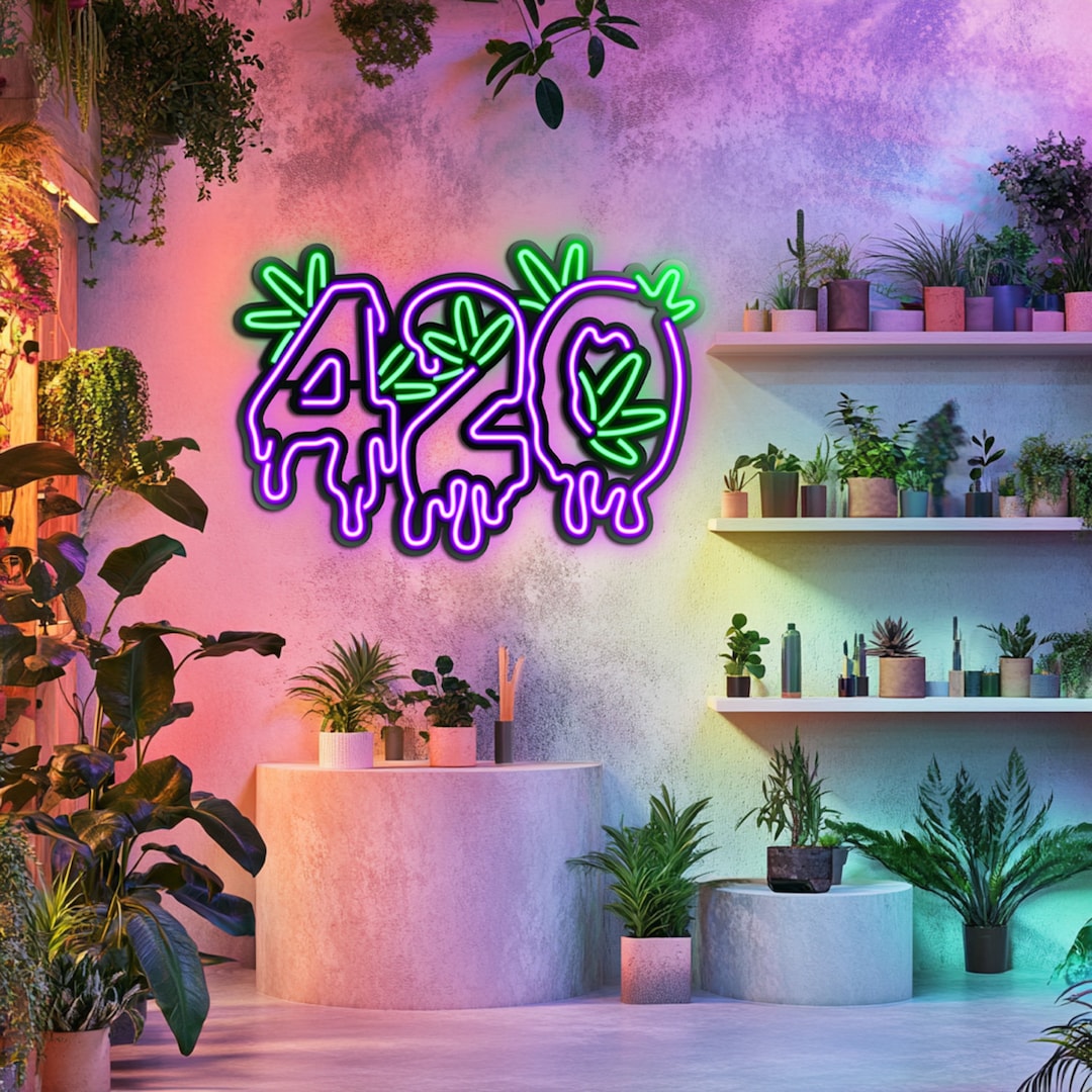 Weed Metal Neon Sign, Neon Wall Art, Neon Light Sign, Custom Neon Sign ...