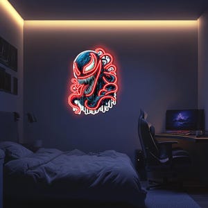 UV Printed Venom Neon Sign, Neon Wall Art, Neon Light Sign, Custom Neon ...