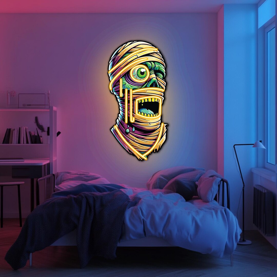 UV Printed Mummy Neon Sign, Neon Wall Art, Neon Light Sign, Custom Neon ...
