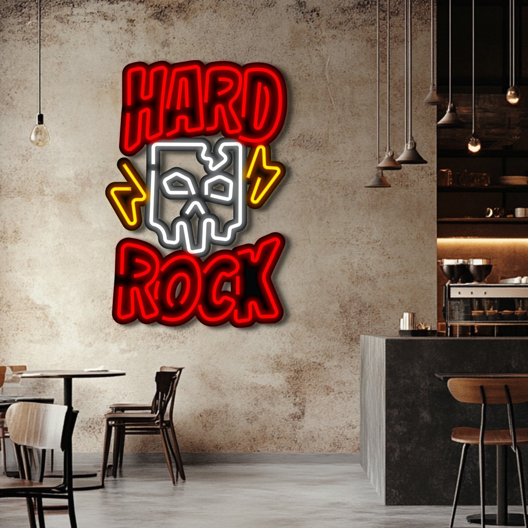 Hard Rock Metal Neon Sign, Neon Wall Art,neon Light Sign,custom Neon ...