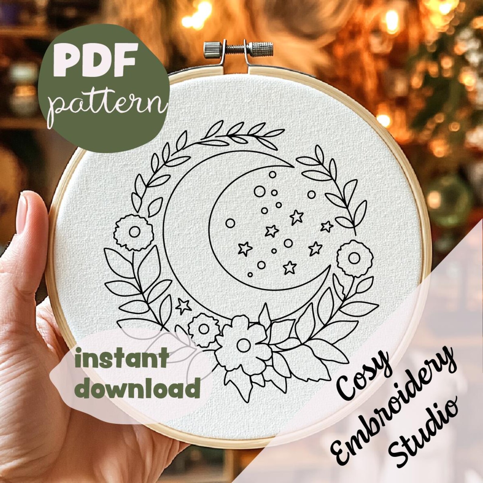 Celestial Embroidery PDF Pattern With Colour and Stitch Suggestions ...