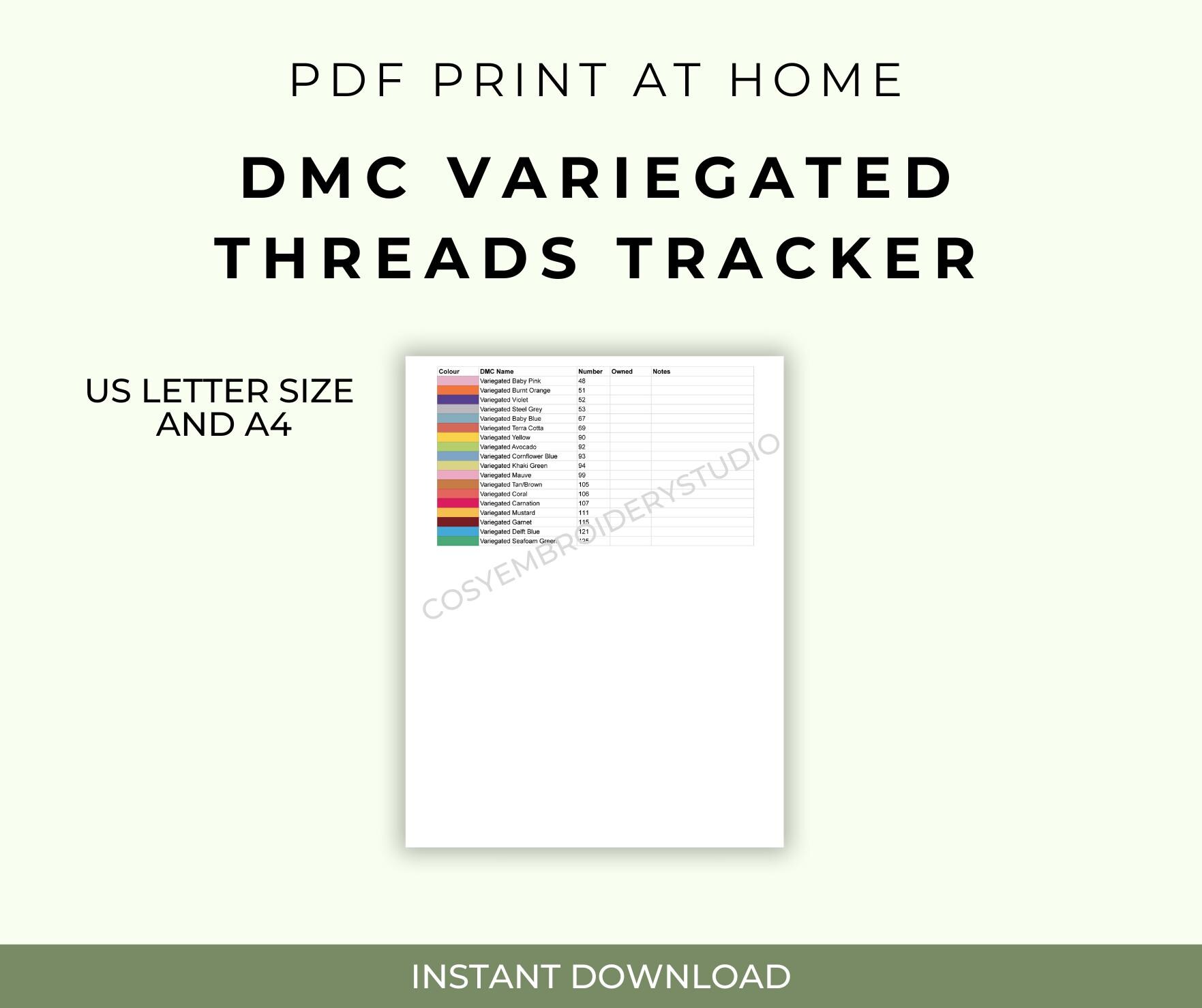Printable DMC Thread Colour Chart | Google Sheets Thread Tracker ...