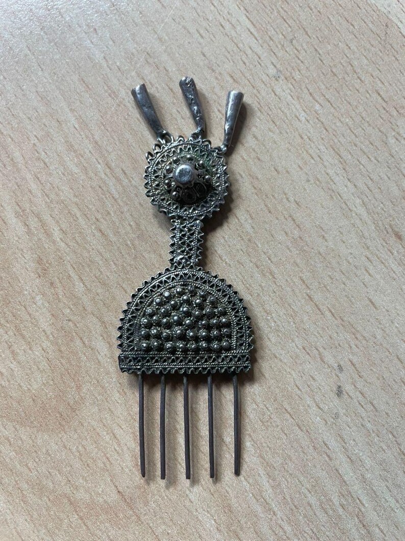 Antique Ethiopian Handmade Silver Hair Pin – Unique Tribal Hair ...