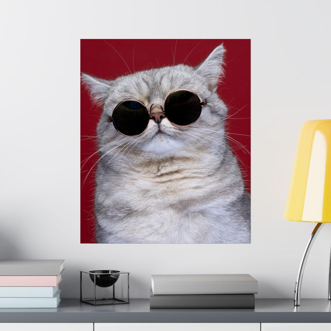 Cool Cat Wall Poster Matte Print Poster Room Poster Office Poster ...