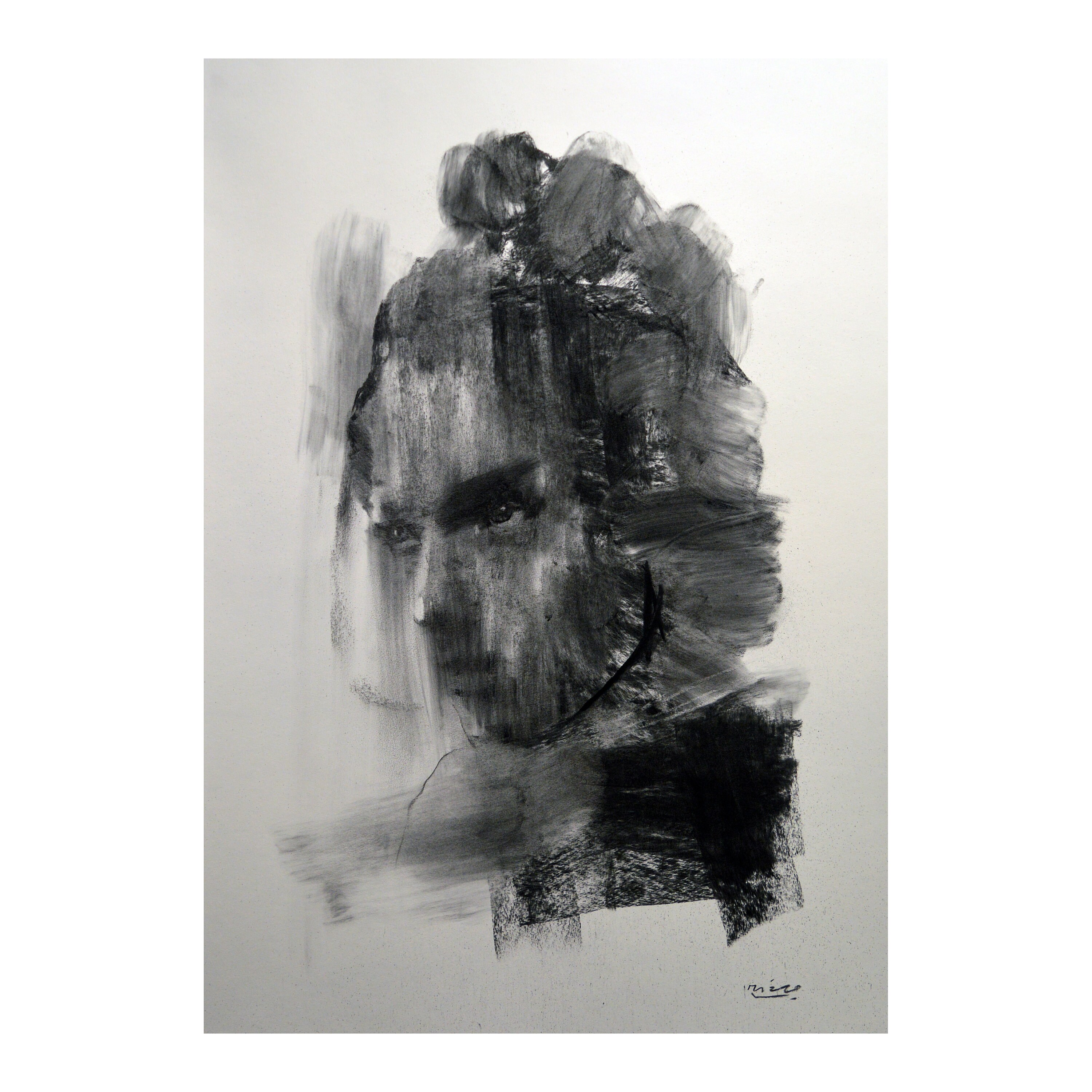 Charcoal Drawing Abstract Woman
