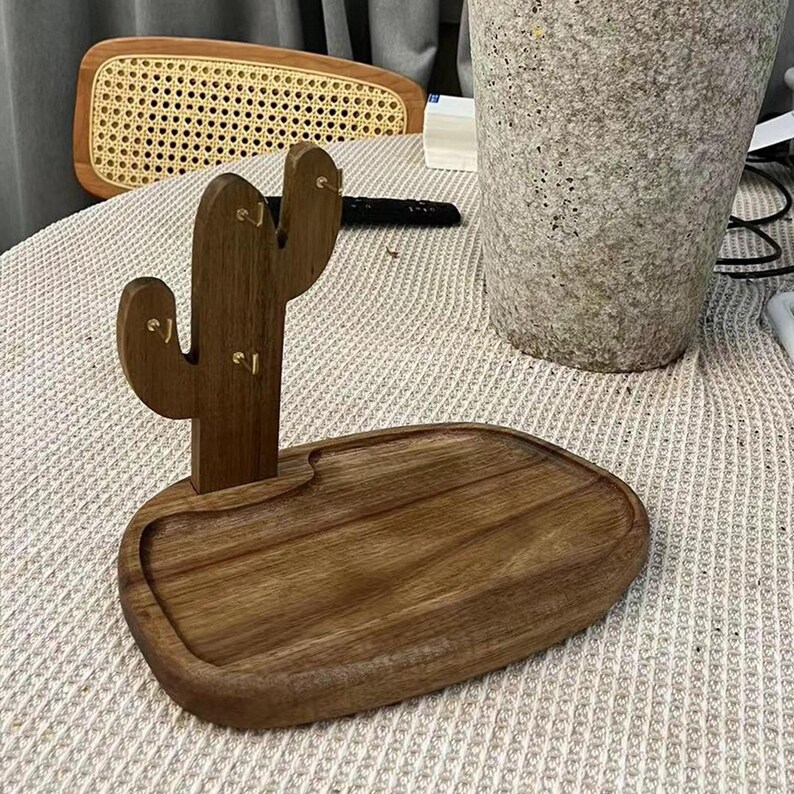 Beech Wood Key Storage,entryway Organiser,wooden Key Hanger Stand,brass ...