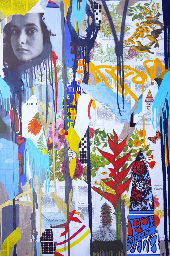 POP ART Original Contemporary Abstract Mixed Media Painting - Etsy