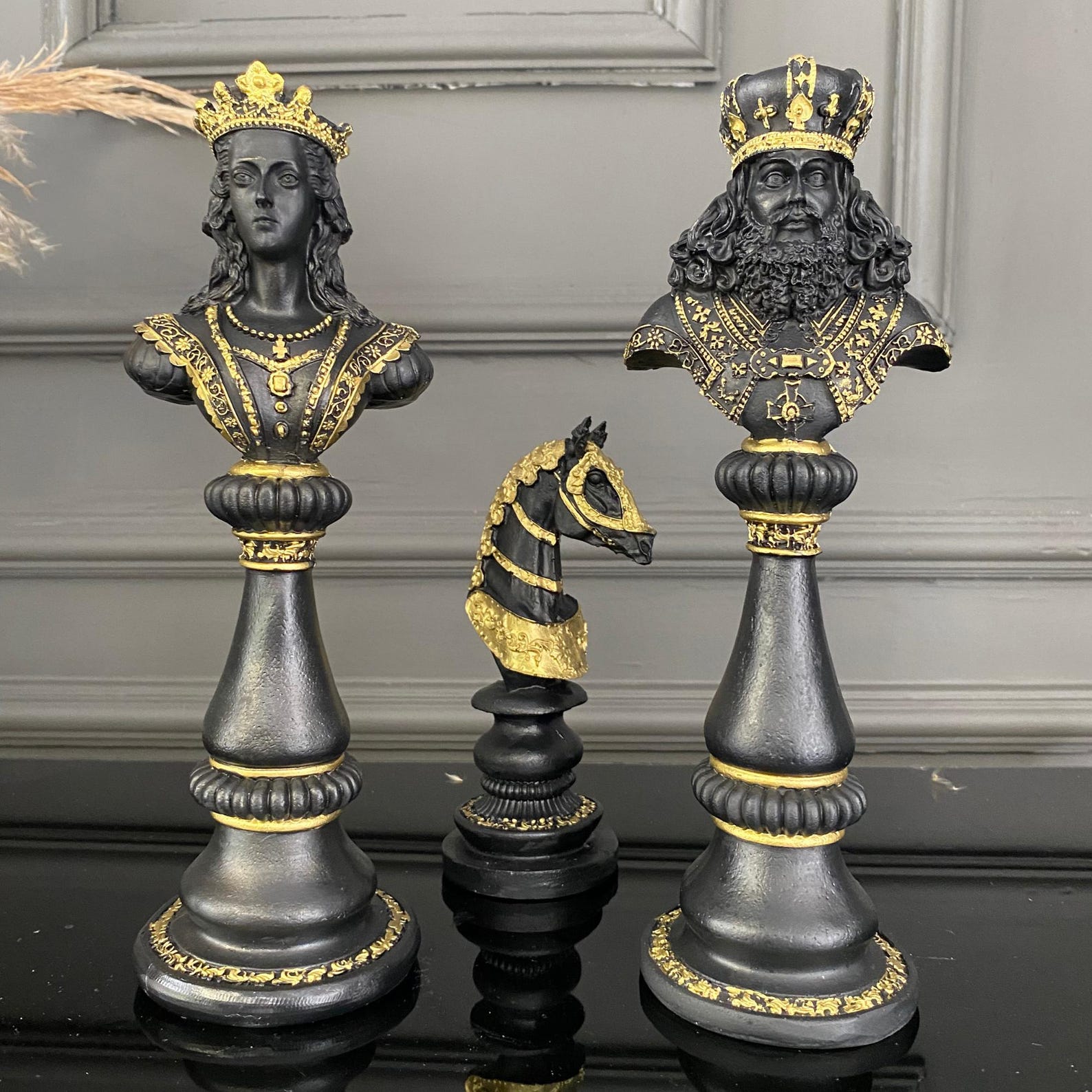 Large Chess Pieces Statue, Chess Pieces Desk Decor ,chess Set,desk ...