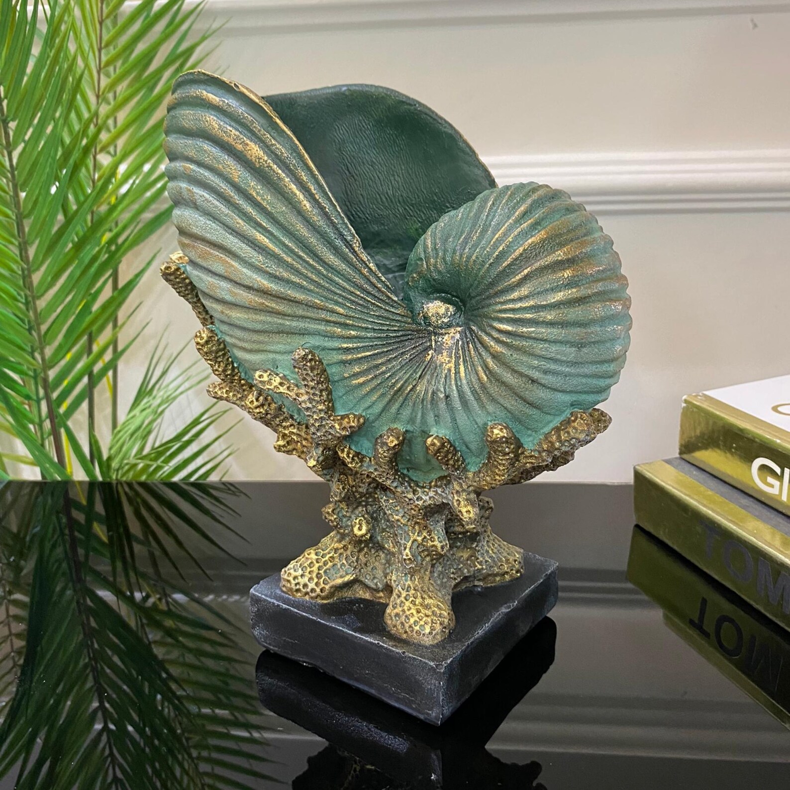 Seashell Sculpture on Coral,beach House Decor, Fisherman Gift,coastal ...