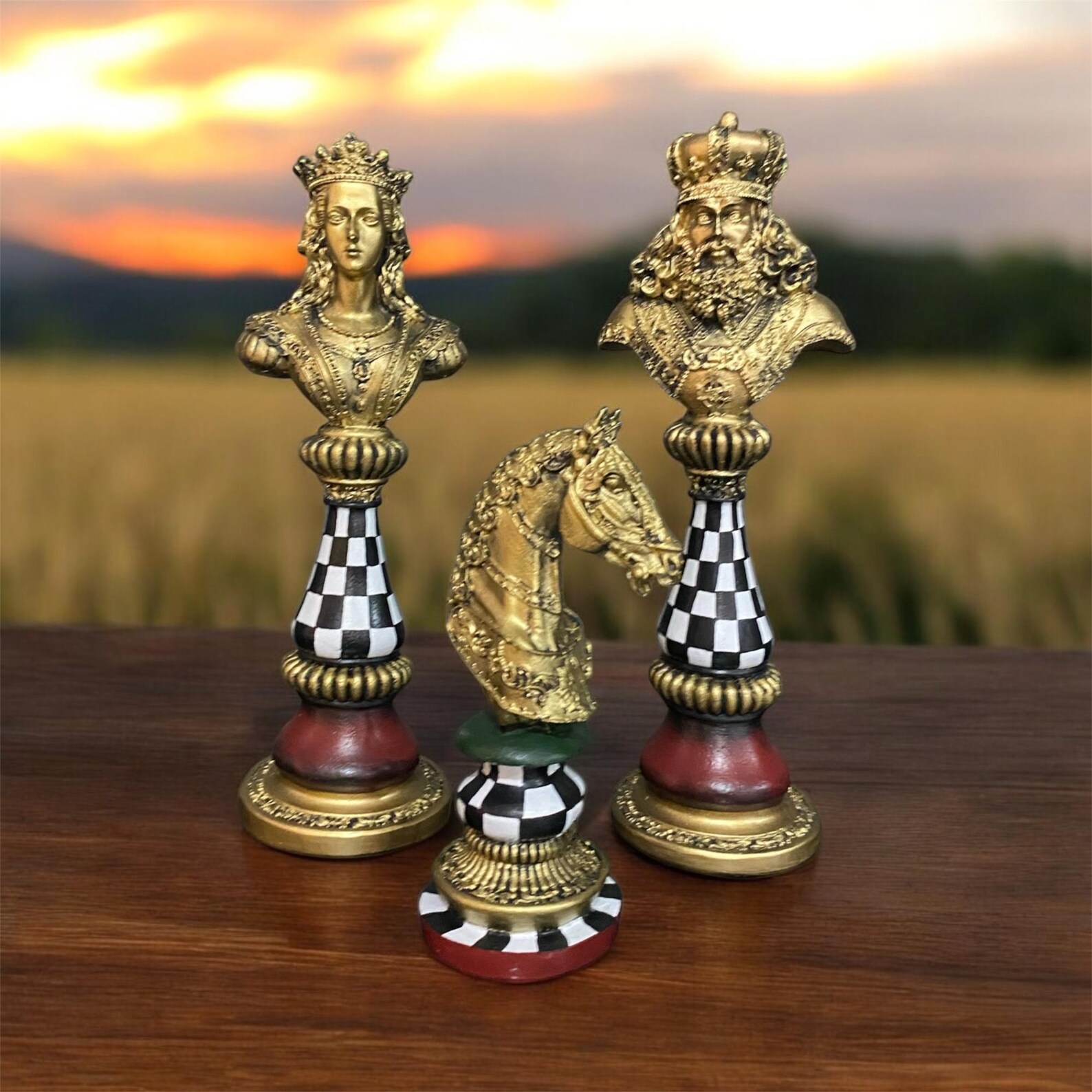 Large Chess Piece Statue: King, Queen, Knight Desk Decor, Office & Home ...
