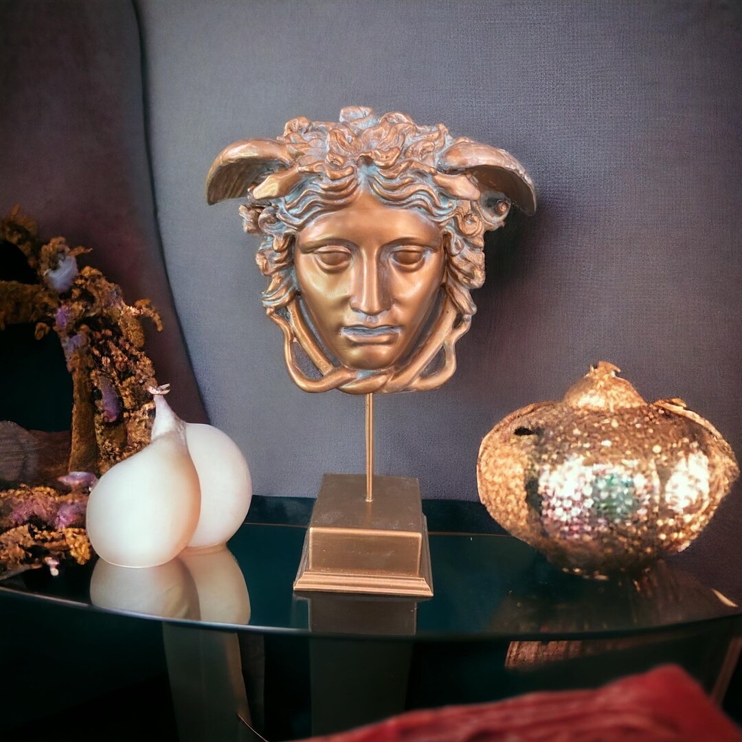 Medusa Head Sculpture: Antique Marble Bust, Greek Mythology Statue ...