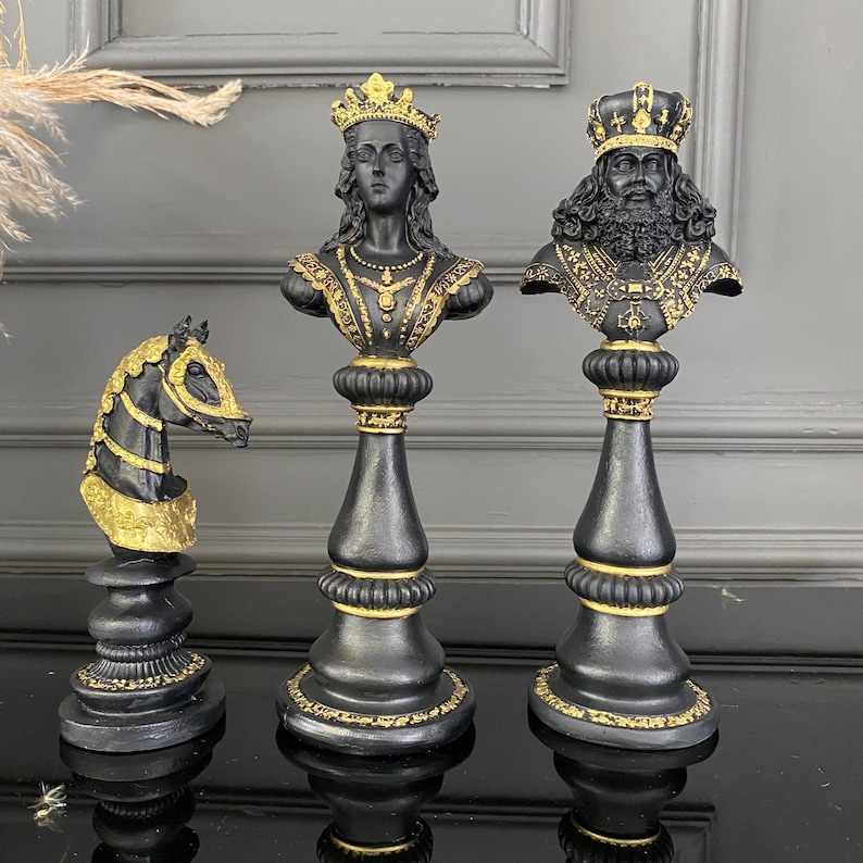 Large Chess Pieces Statue, Chess Pieces Desk Decor ,chess Set,desk ...