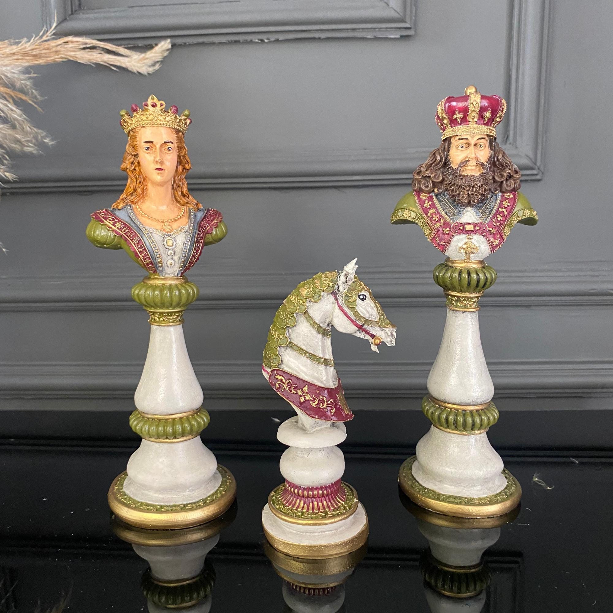 Large Chess Pieces Statue, Chess Pieces Desk Decor ,chess Set,desk ...