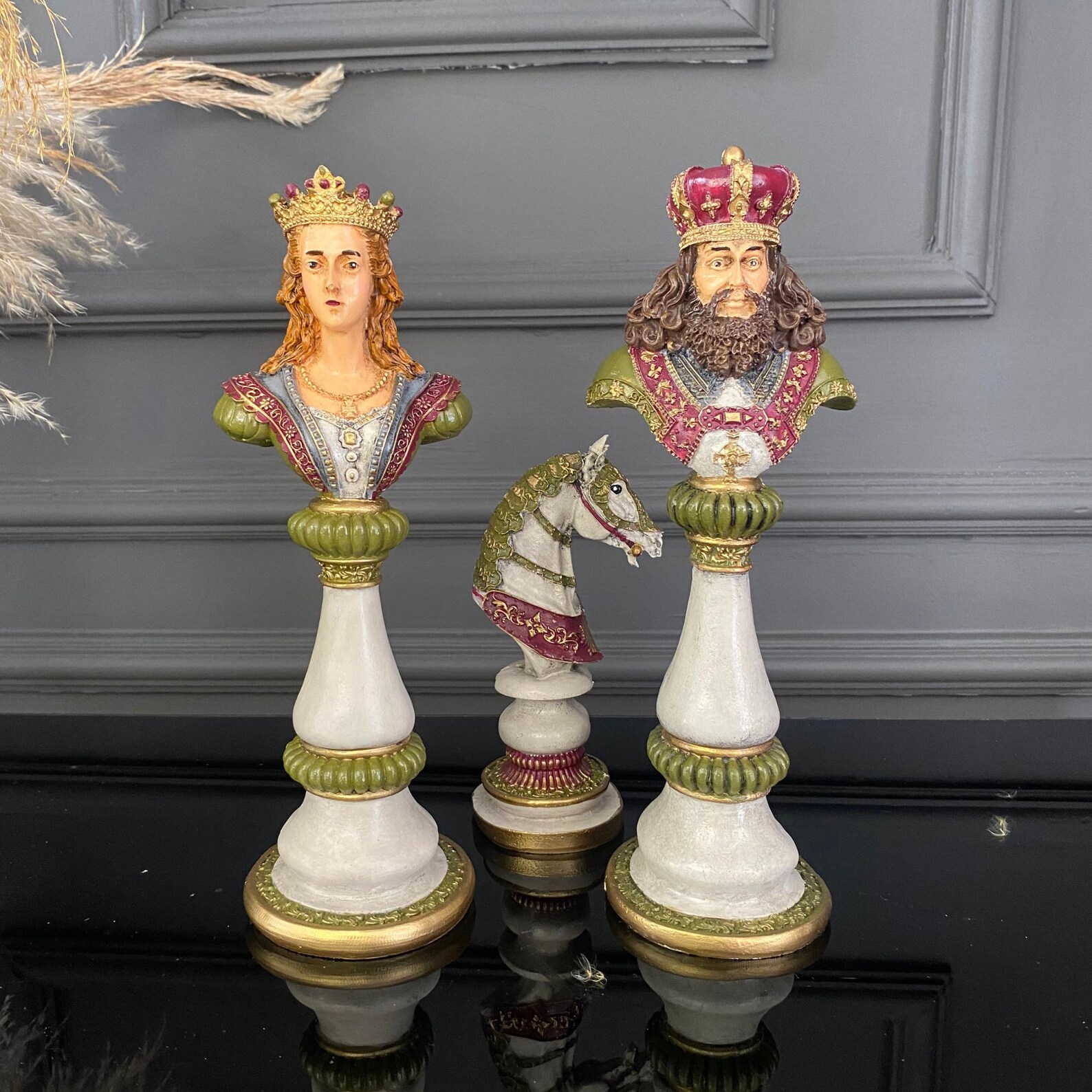 Large Chess Pieces Statue, Chess Pieces Desk Decor ,chess Set,desk ...