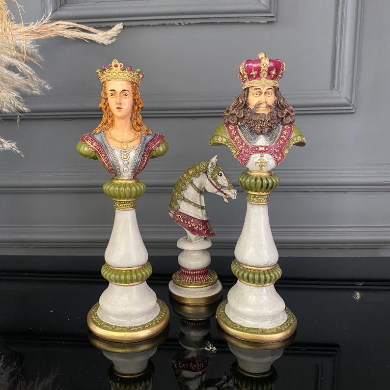Large Chess Pieces Statue, Chess Pieces Desk Decor ,chess Set,desk ...