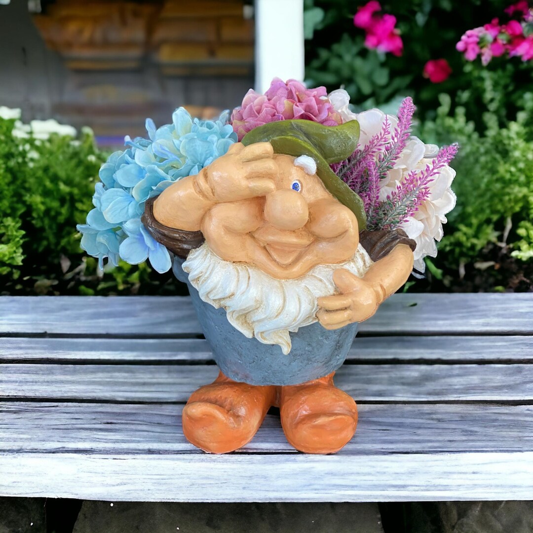 Cute Plant Pot Garden Dwarf Statue,garden Pot,sculpture,garden ...
