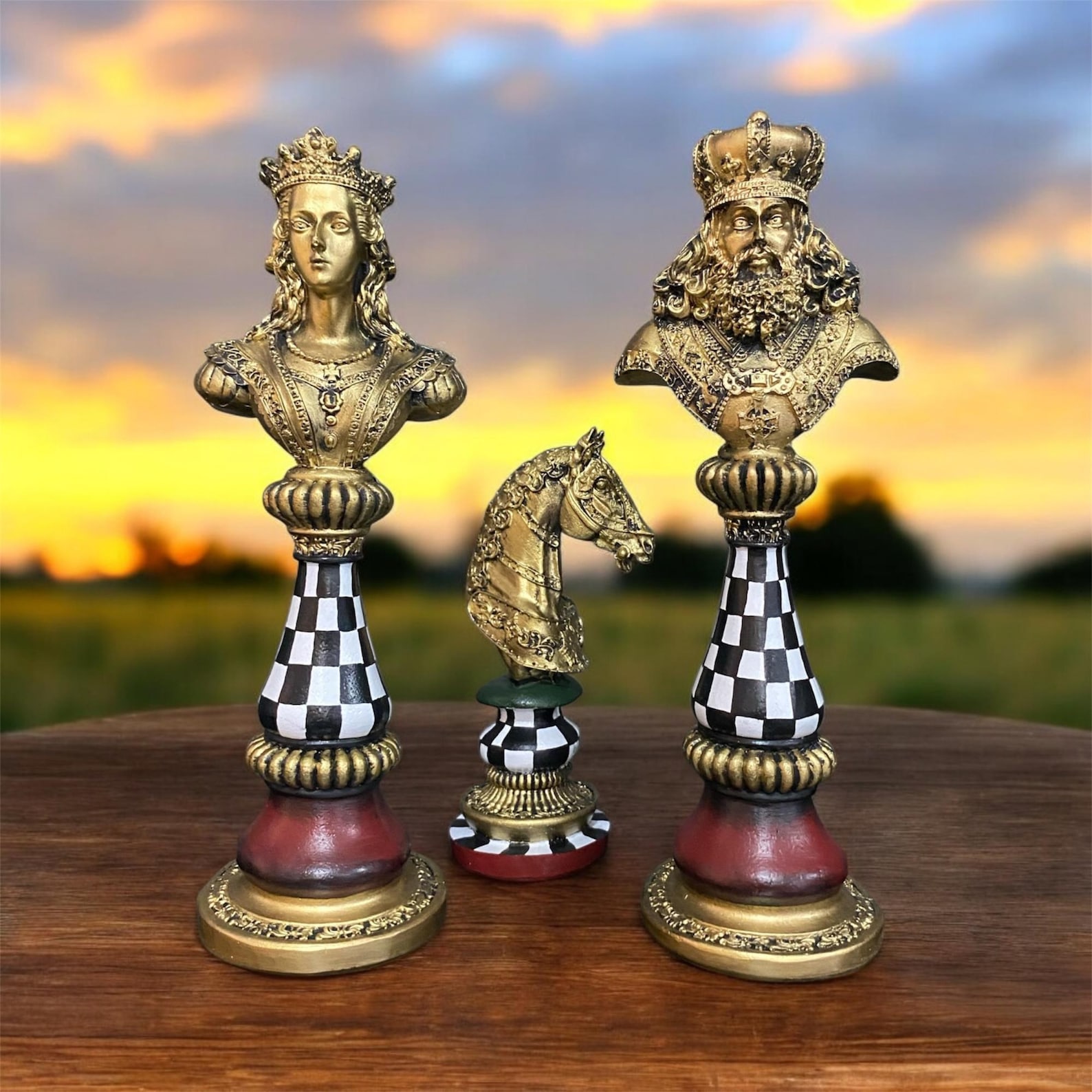 Large Chess Piece Statue: King, Queen, Knight Desk Decor, Office & Home ...