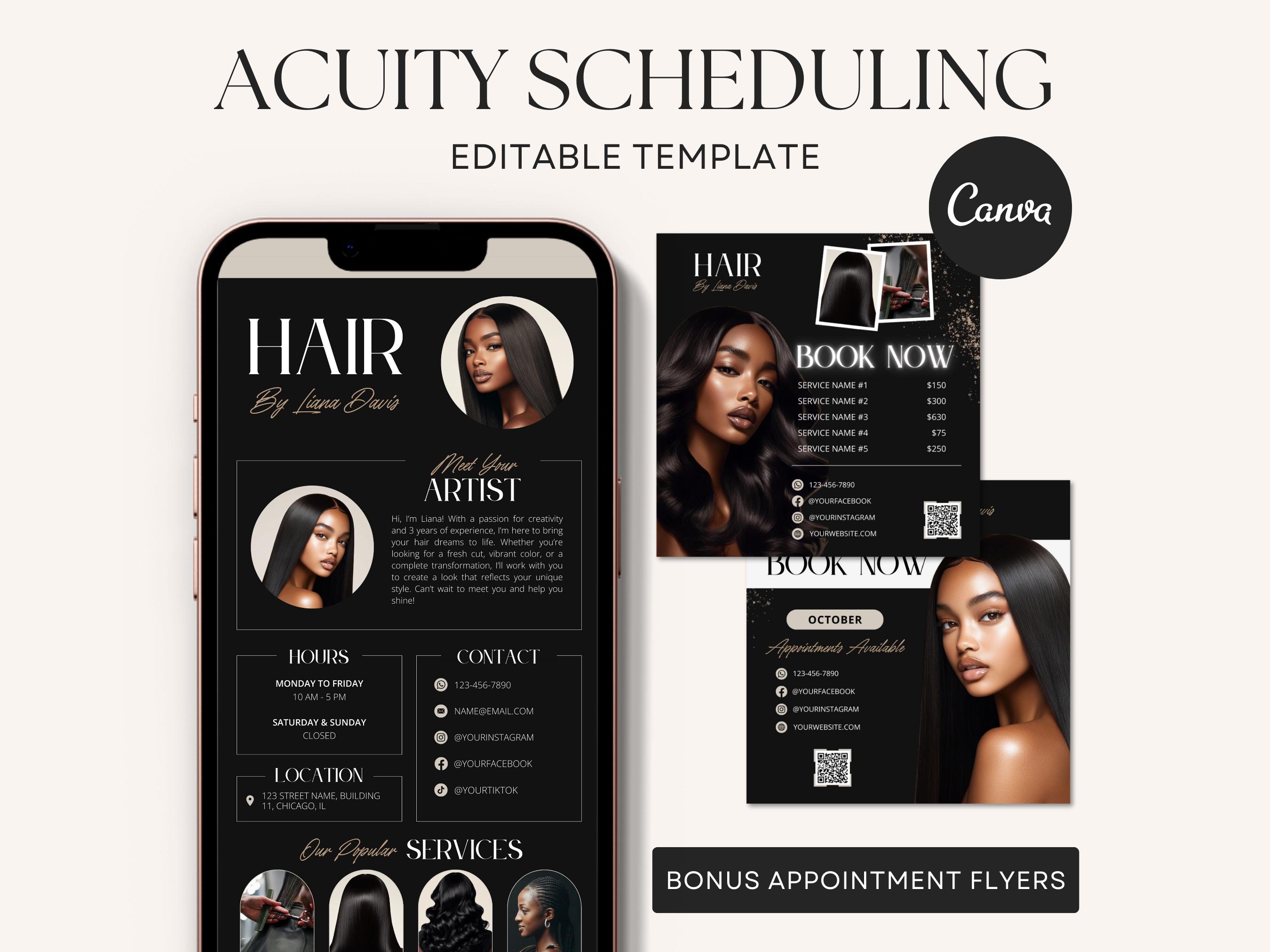 Acuity Scheduling Template, Hairstylist Acuity Scheduling Template ...