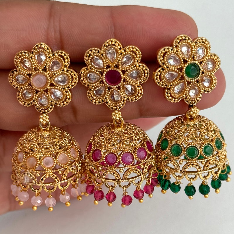 Jhumka Earrings - Etsy