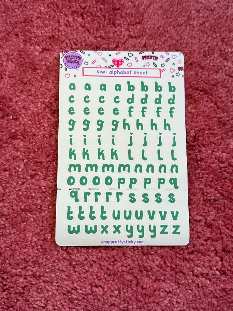 Colourful Alphabet Letter Sheet | Alphabet Sticker Sheet | Kawaii ...