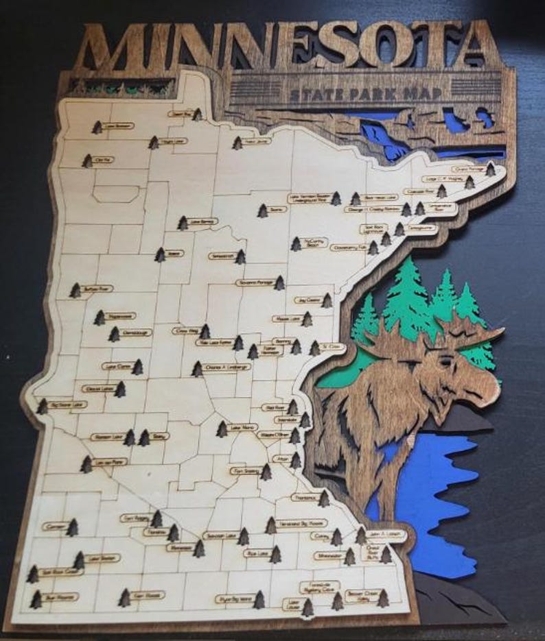 Minnesota State Park Map - Etsy