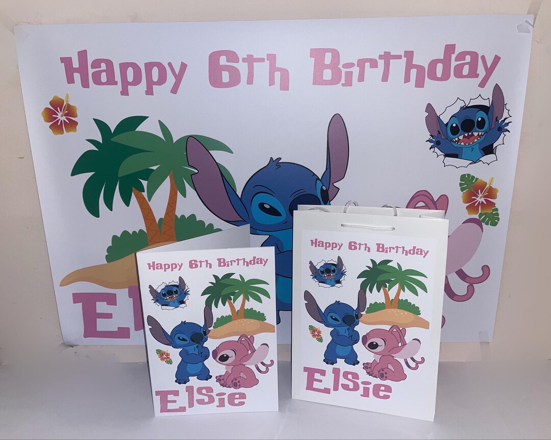 Personalised Stitch Birthday Card – Custom Name & Age – Optional ...