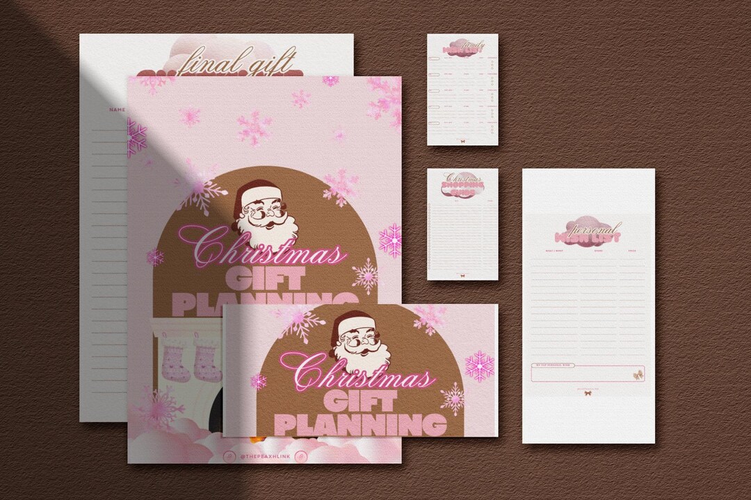 Chic Coquette Christmas Gift Planner, Stylish Holiday Organizer Perfect ...
