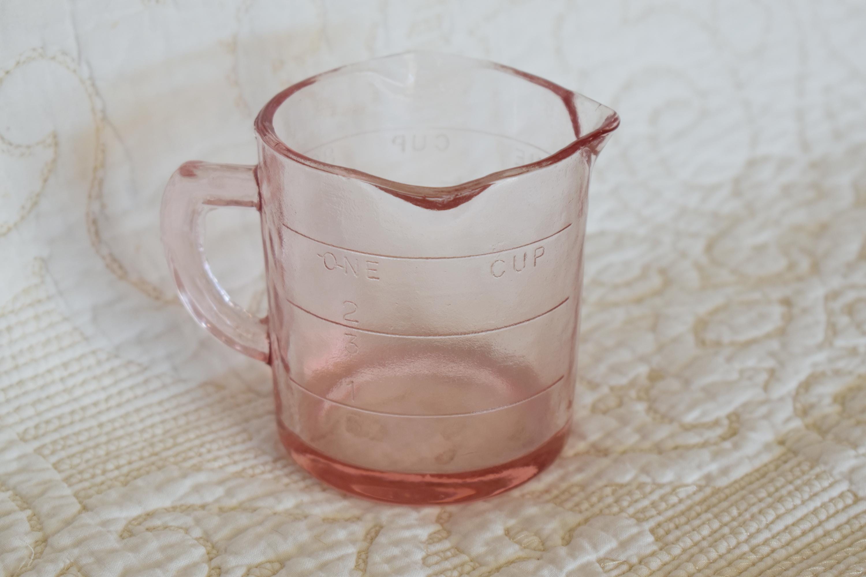 Vintage Pink Glass Kellogg's 1 Cup Measuring Cup With 3 Spouts From ...