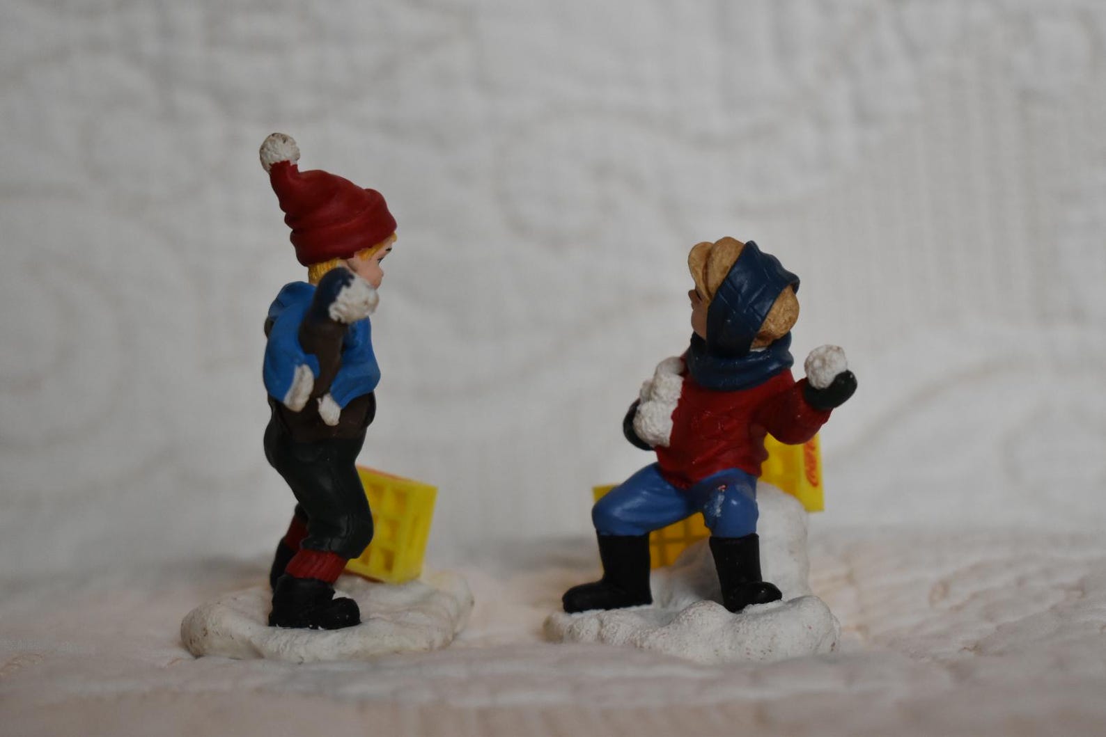 Vintage Coca Cola Christmas Village Figurines: the Snowball Fight, 1995 ...