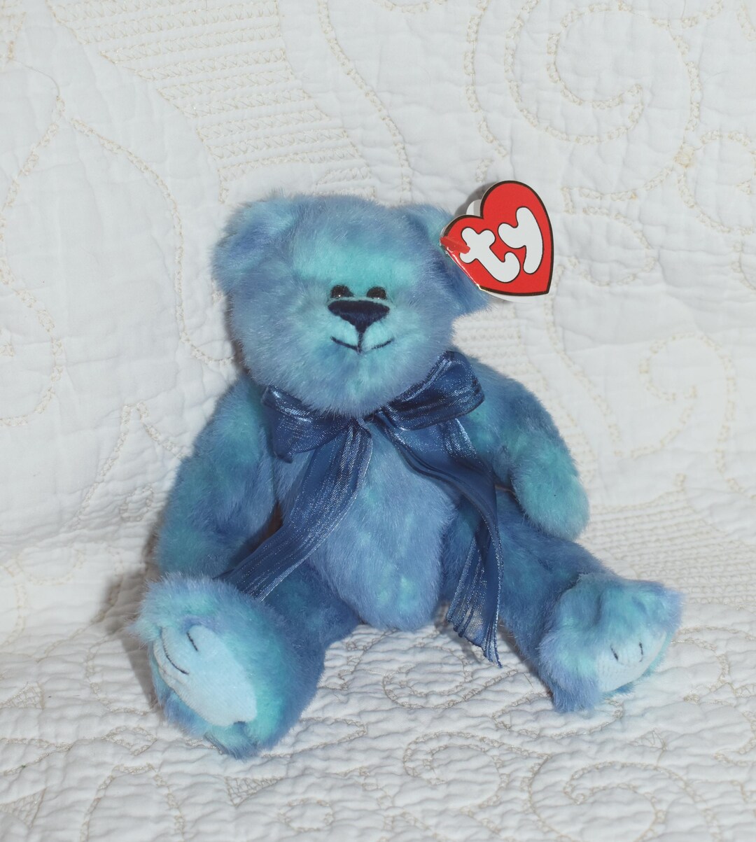 Vintage Rare 1993 Azure Beanie Baby, Azure the Bear Beanie Baby, Blue ...