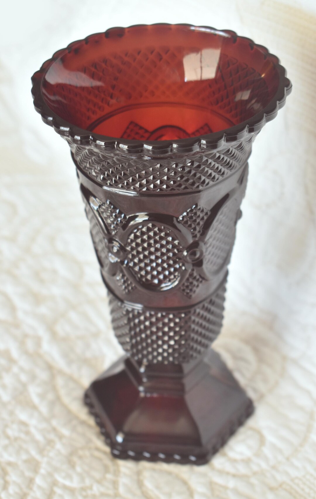 Vintage 1876 Ruby Red Cape Cod Avon Vase, Vintage Red Vase, 8 Vase - Etsy