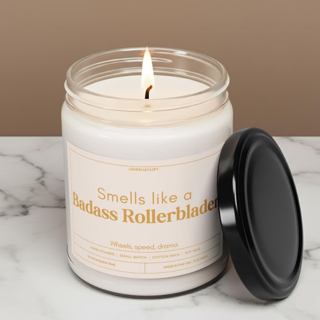 Smells Like a Badass Rollerblader Candle Funny Hobby Gift Trendy Candle ...