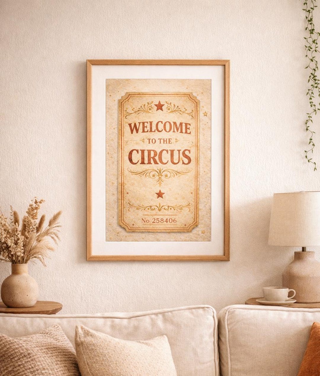 Welcome to the Circus Poster Print, Vintage Circus Wall Art, Neutral ...