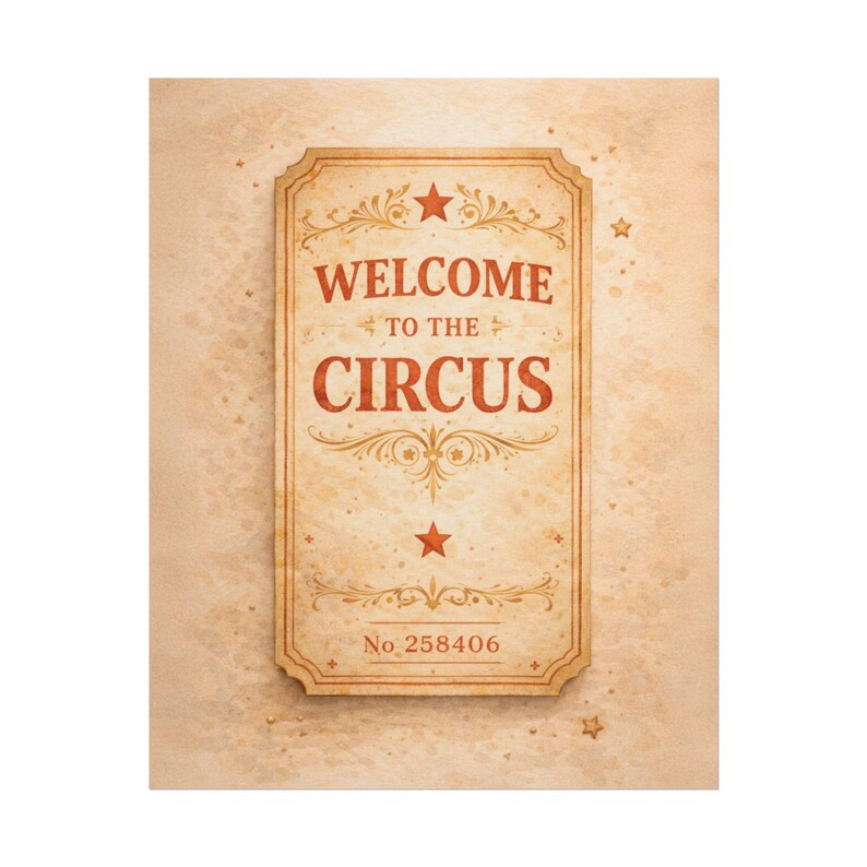 Welcome to the Circus Poster Print, Vintage Circus Wall Art, Neutral ...