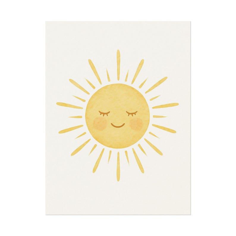 Watercolor Sunshine Print, Nursery Wall Decor, Kids Room Art, Playroom ...