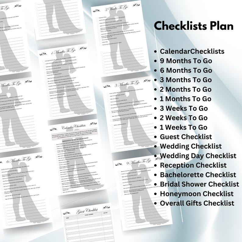 Wedding Planner Printable Checklist | Digital Wedding Planning Book ...