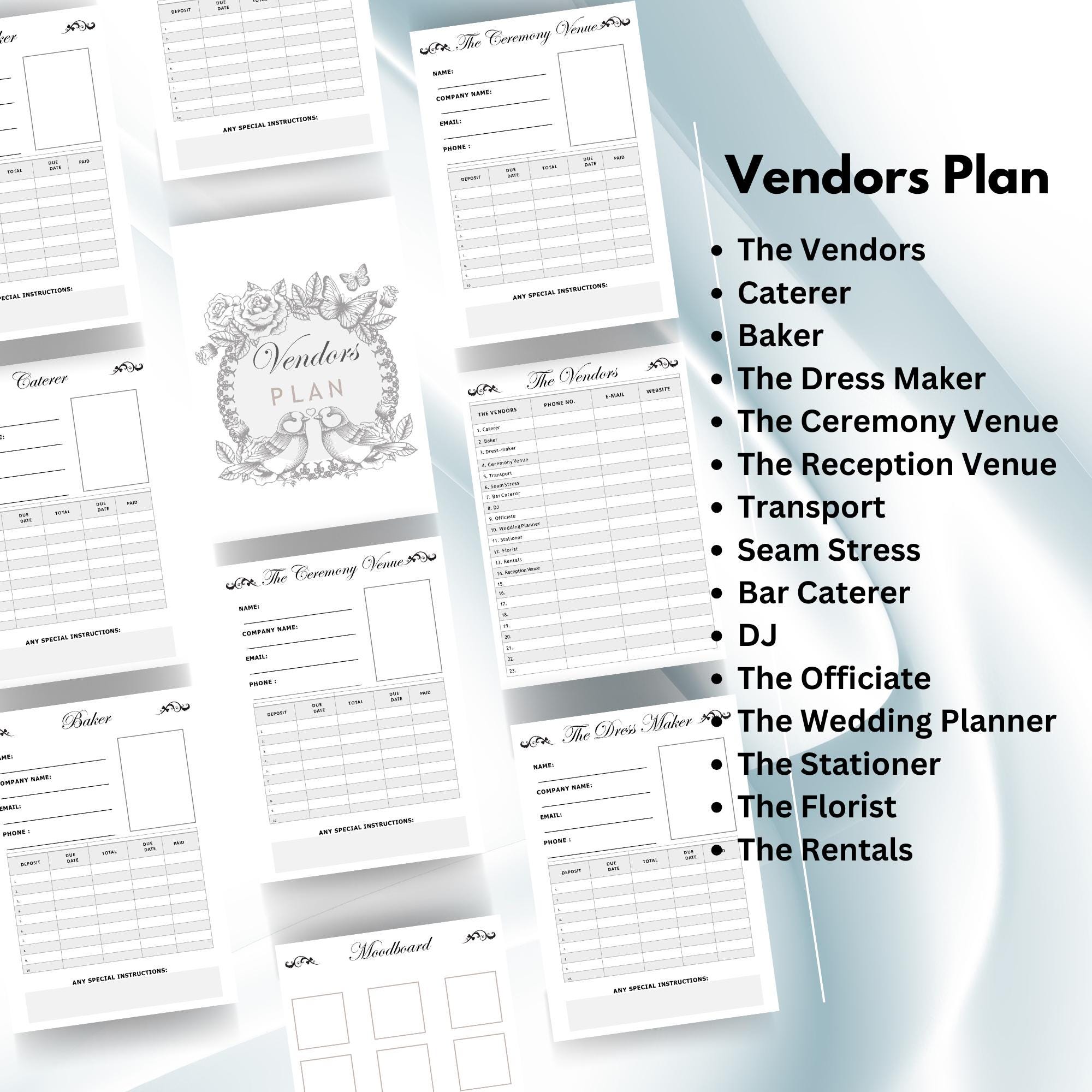 Wedding Planner Printable Checklist | Digital Wedding Planning Book ...
