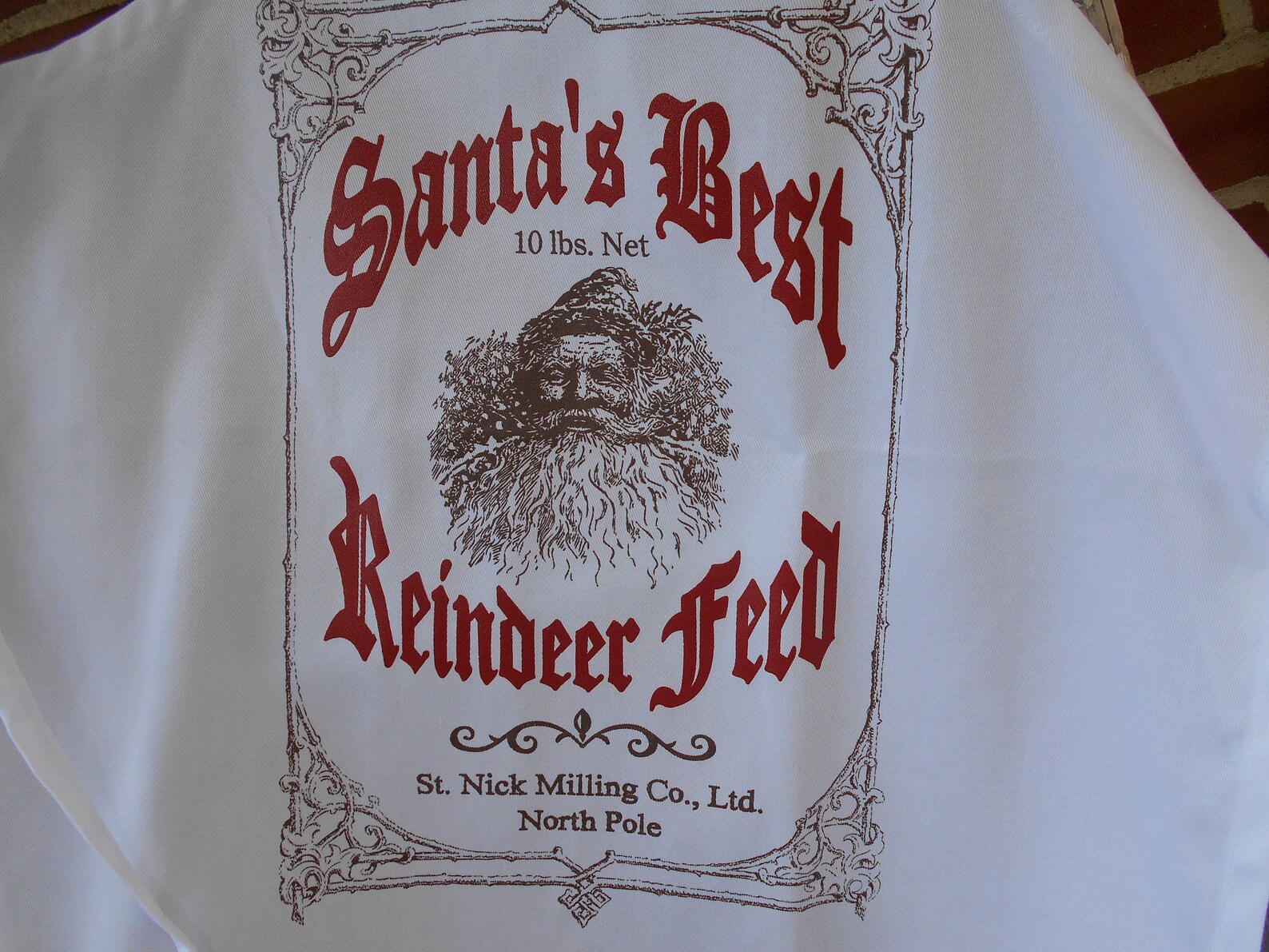 Christmas Aprons Santa Apron Printed White Apron Holiday | Etsy