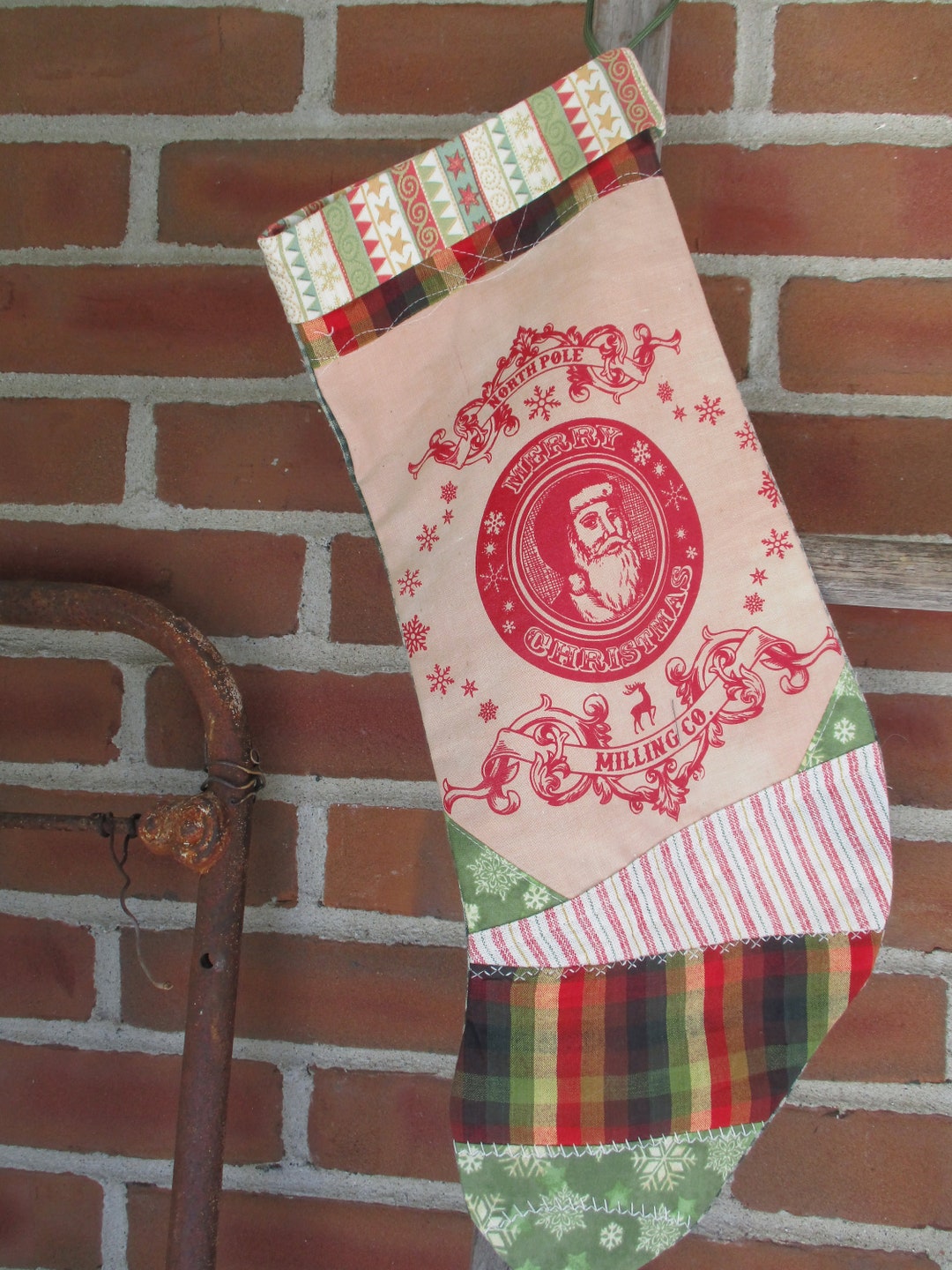 Santa Stocking, Christmas Stocking, Holiday Decorations, Christmas ...