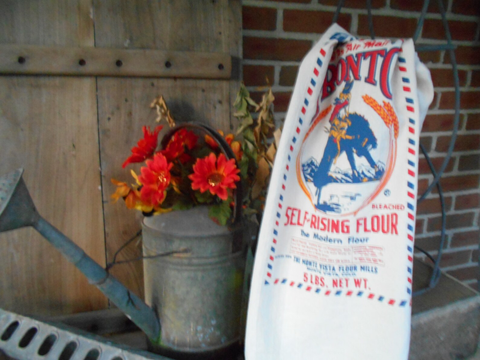 Vintage Cowboy Flour Sack Towel: Farmhouse Kitchen Decor - Etsy